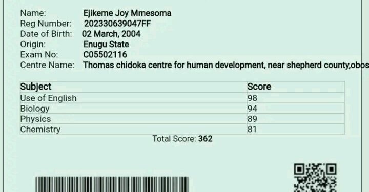 UTME score: JAMB insists Mmesoma’s result is fake, bars candidate for 3 ...