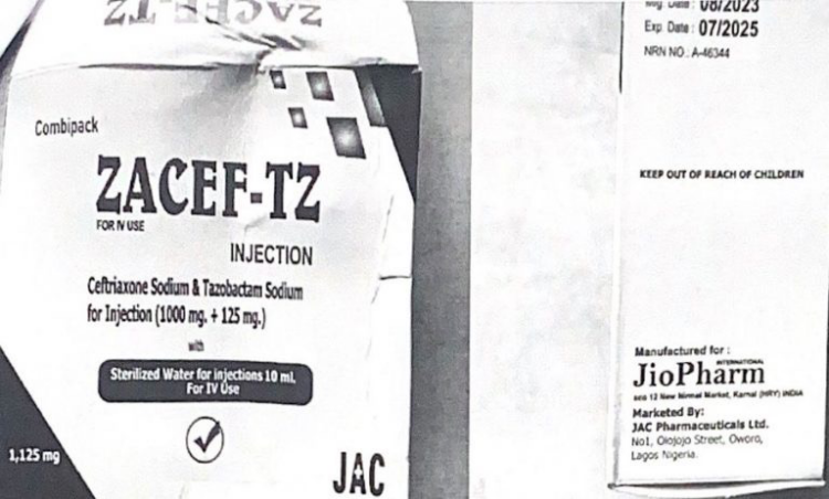 NAFDAC alerts public on unregistered ceftriaxone injection brand, ZACEF ...